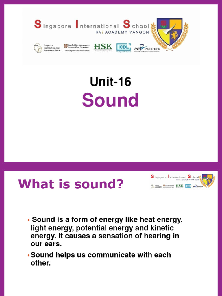 Unit 16, Sound | PDF | Sound | Frequency