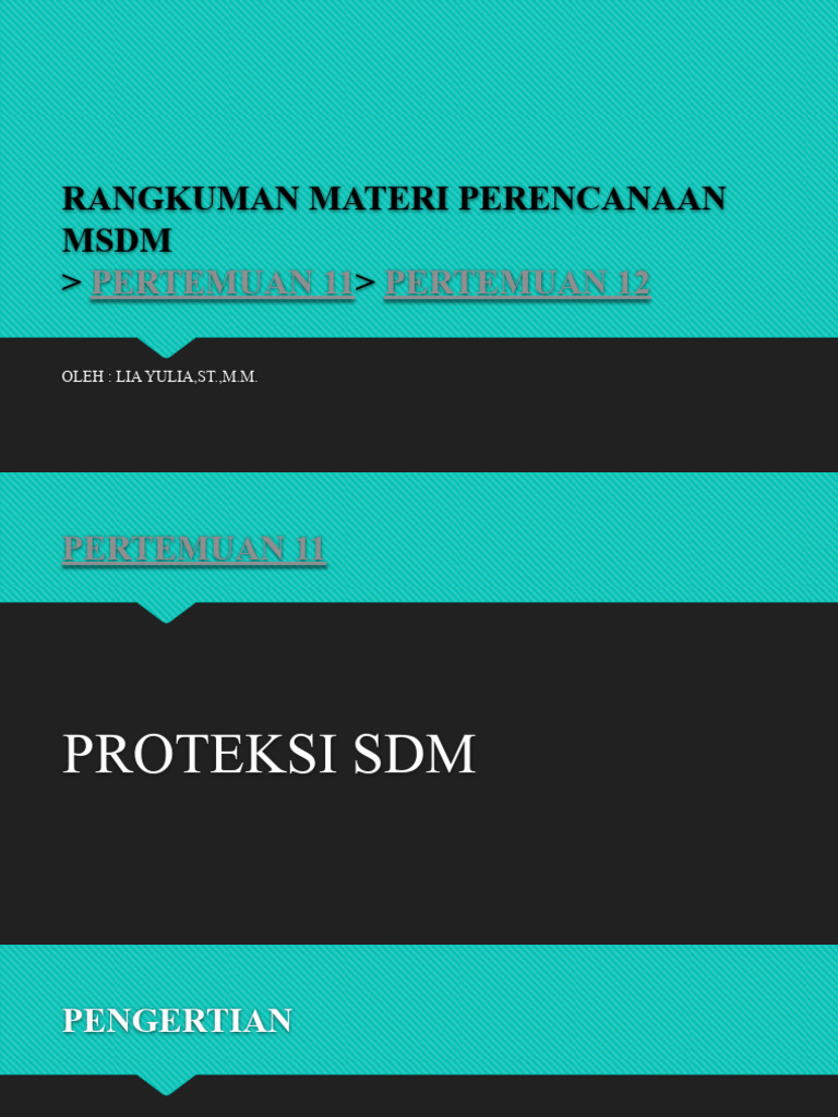 Rangkuman Materi Perencanaan MSDM | PDF