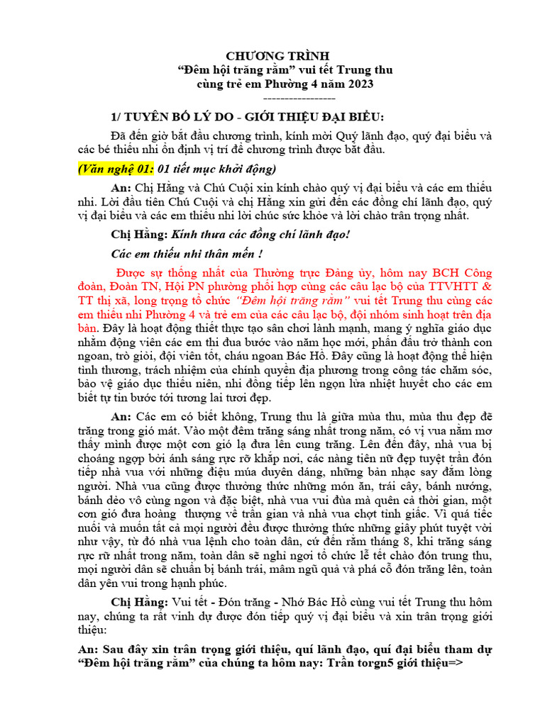 Chuong Trinh Dem Hoi Trang Ram | PDF