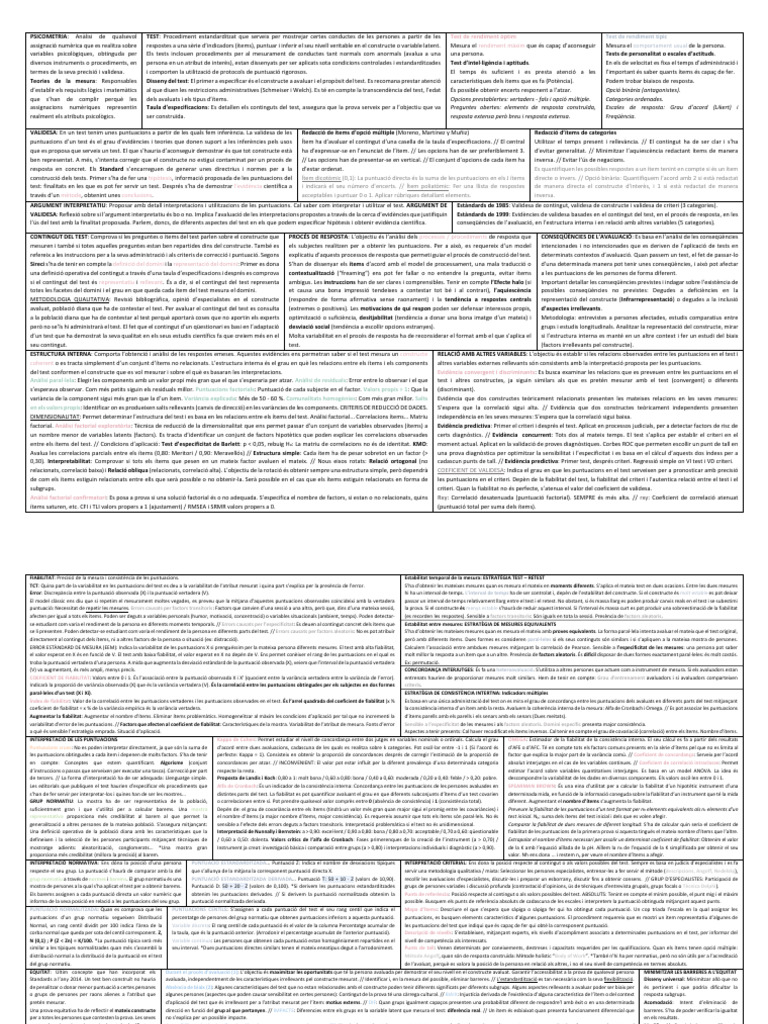 PSICOMETRIA Esquema | PDF