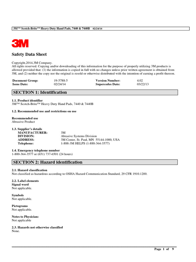 MSDS 7440 | PDF | Waste | Toxicity