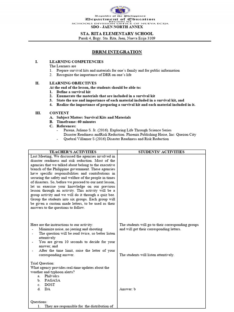 DRRM Integration | PDF | Flashlight