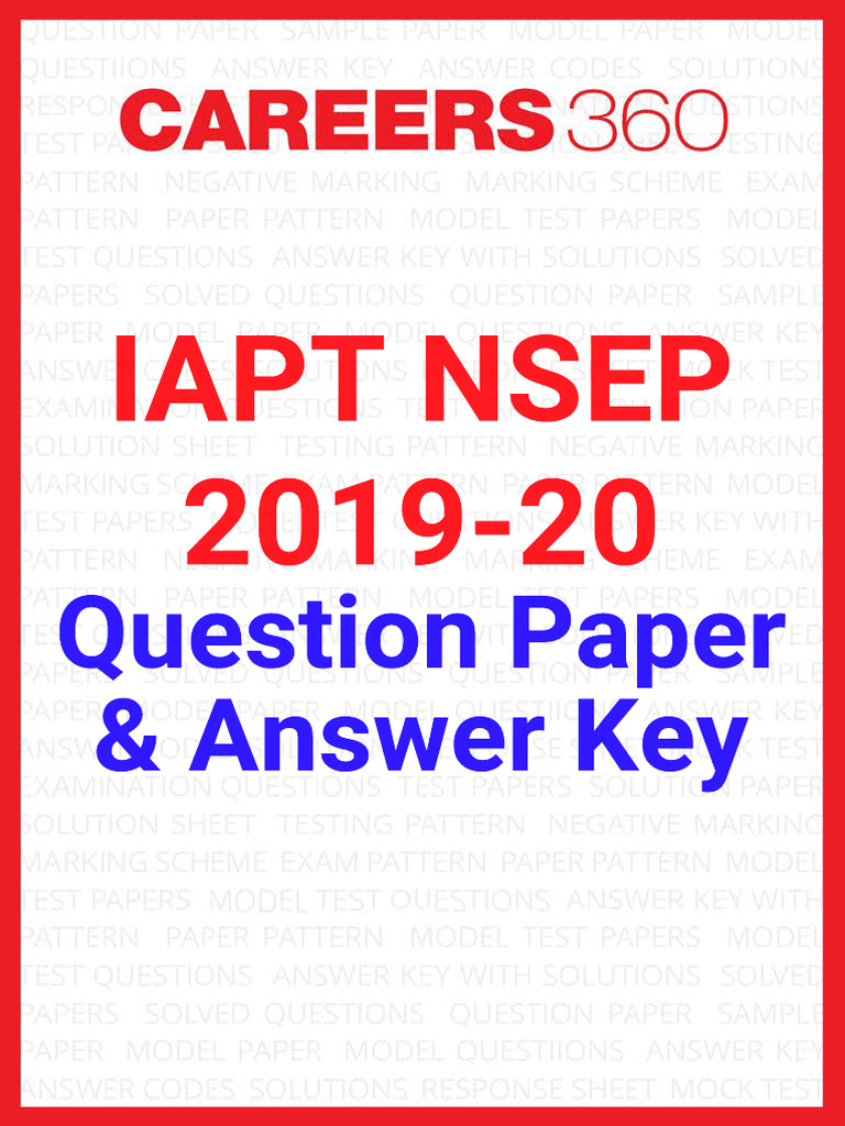 IAPT NSEP 2019 20 Question Paper Answer Key | PDF | Rotation Around A ...