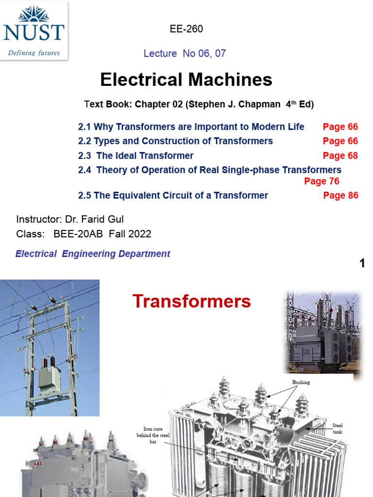 EE-260 Lecture 06, 07 Transformer | PDF | Transformer | Inductor