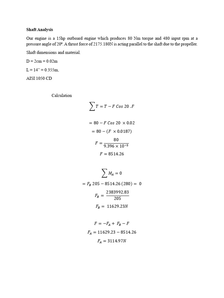 Shaft Calculation | PDF