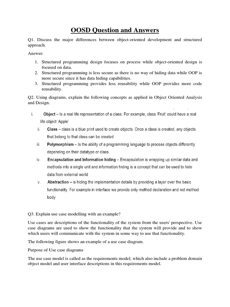 OOSD Question Bank - 2 | PDF | Inheritance (Object Oriented Programming) | Class (Computer ...