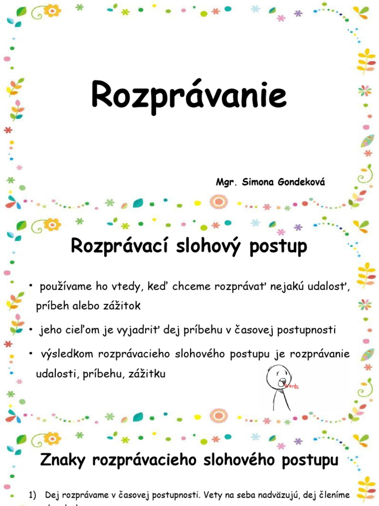 Rozpravanie S Poutitim Priamej Reci | PDF