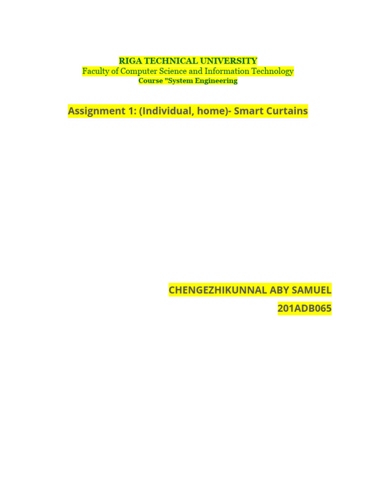 Assignment ! - Systems Engineering | PDF | Automation | Mobile App
