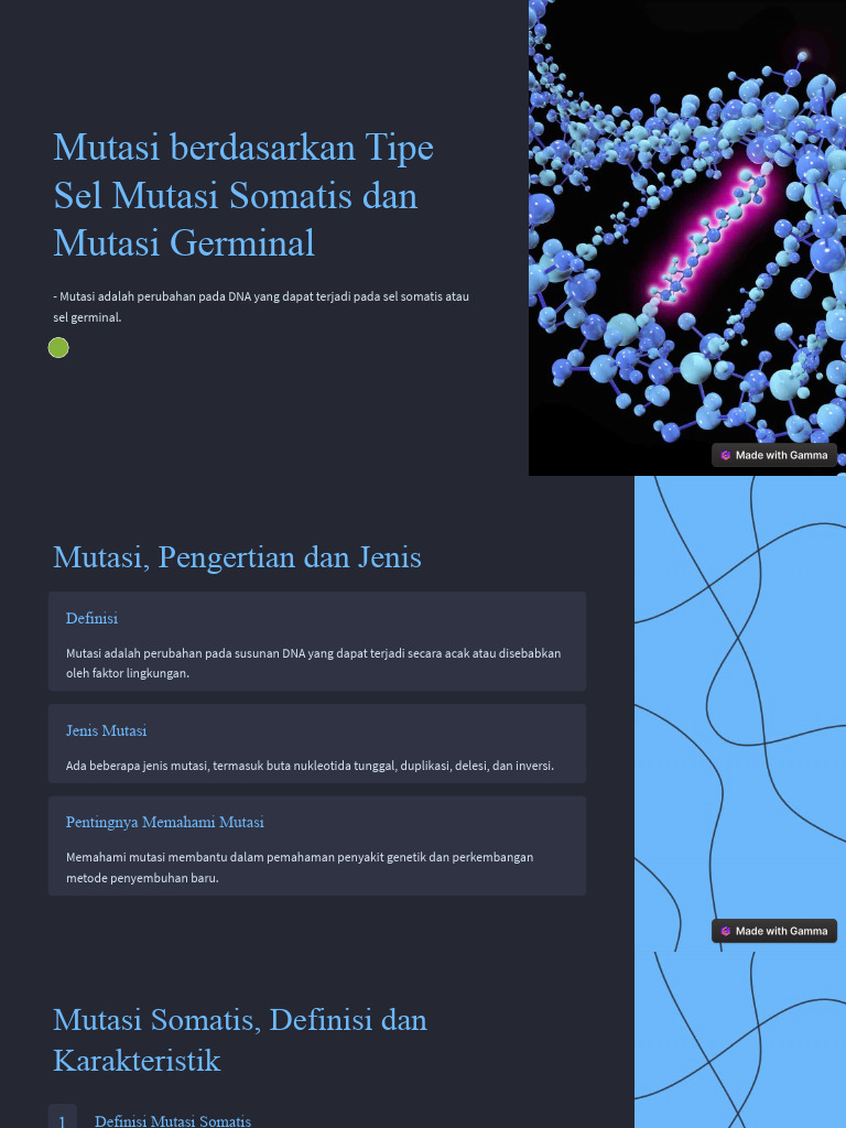 Mutasi Berdasarkan Tipe Sel Mutasi Somatis Dan Mutasi Germinal | PDF