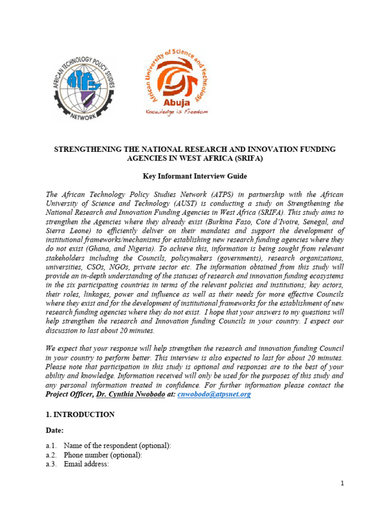 Completed - Ghana Key Informant Interview Guide | PDF | Power (Social ...