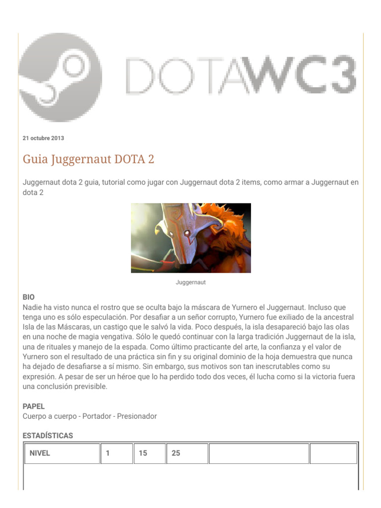 Guia DOTA 2 - Guia Juggernaut DOTA 2 | PDF