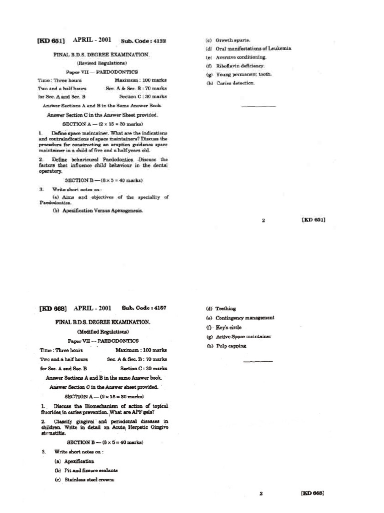 Pedo 1 | PDF | Dentistry | Health Sciences