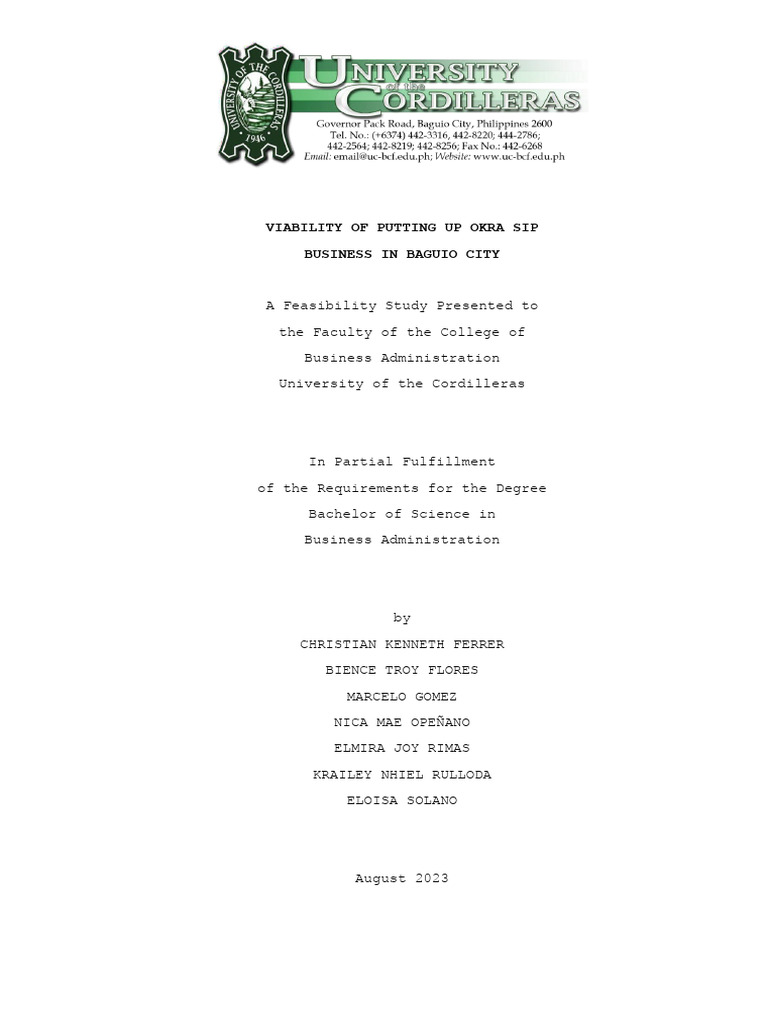 Final Revised Feasib | PDF | Demand | Marketing