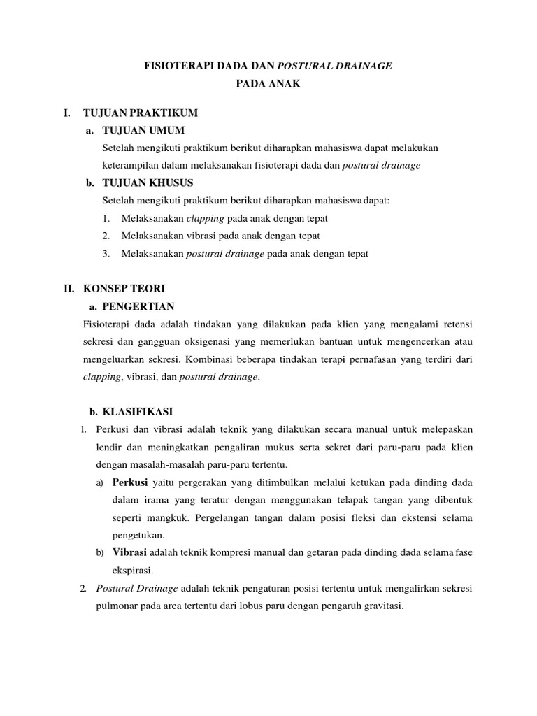 SOP Fisioterapi Dada Anak | PDF | Kajian Bahasa Asing