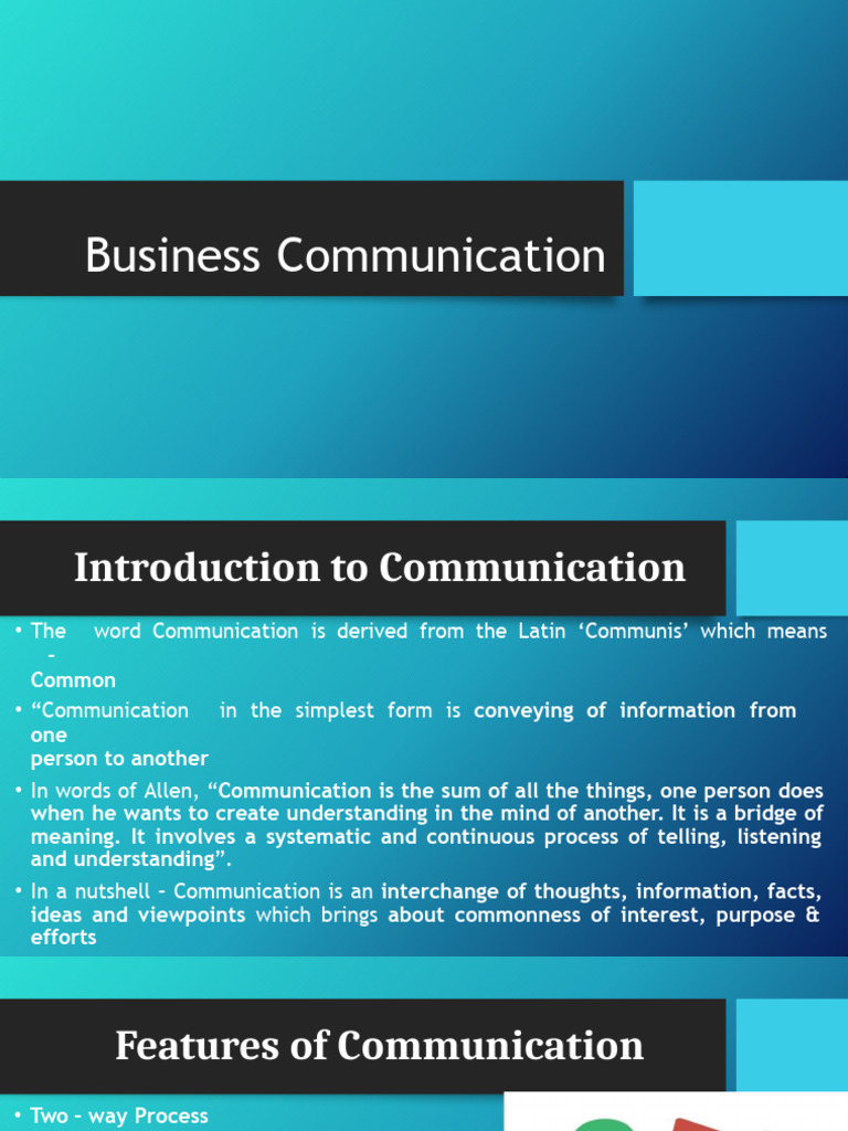 BBA 202 - Business Communication - PPT - Unit 1 & 2 | PDF ...