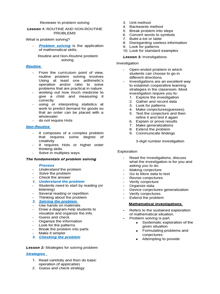 Reviewer in Problem Solving2 | PDF | Conjecture | Creativity