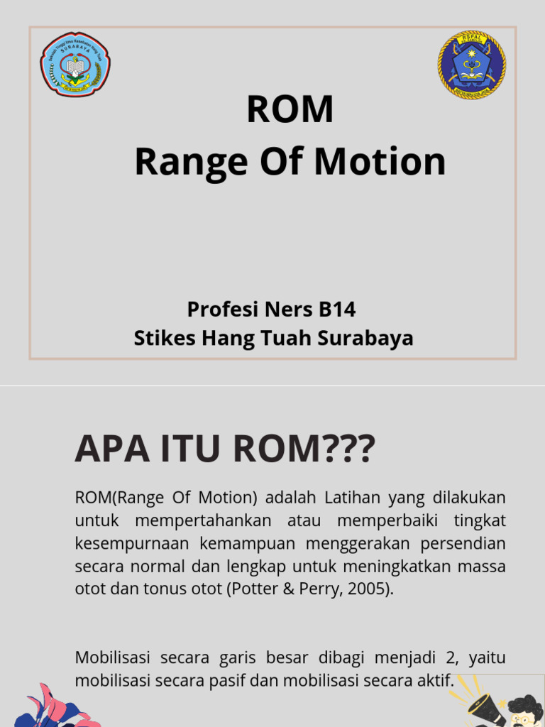 ROM Range of Motion | PDF