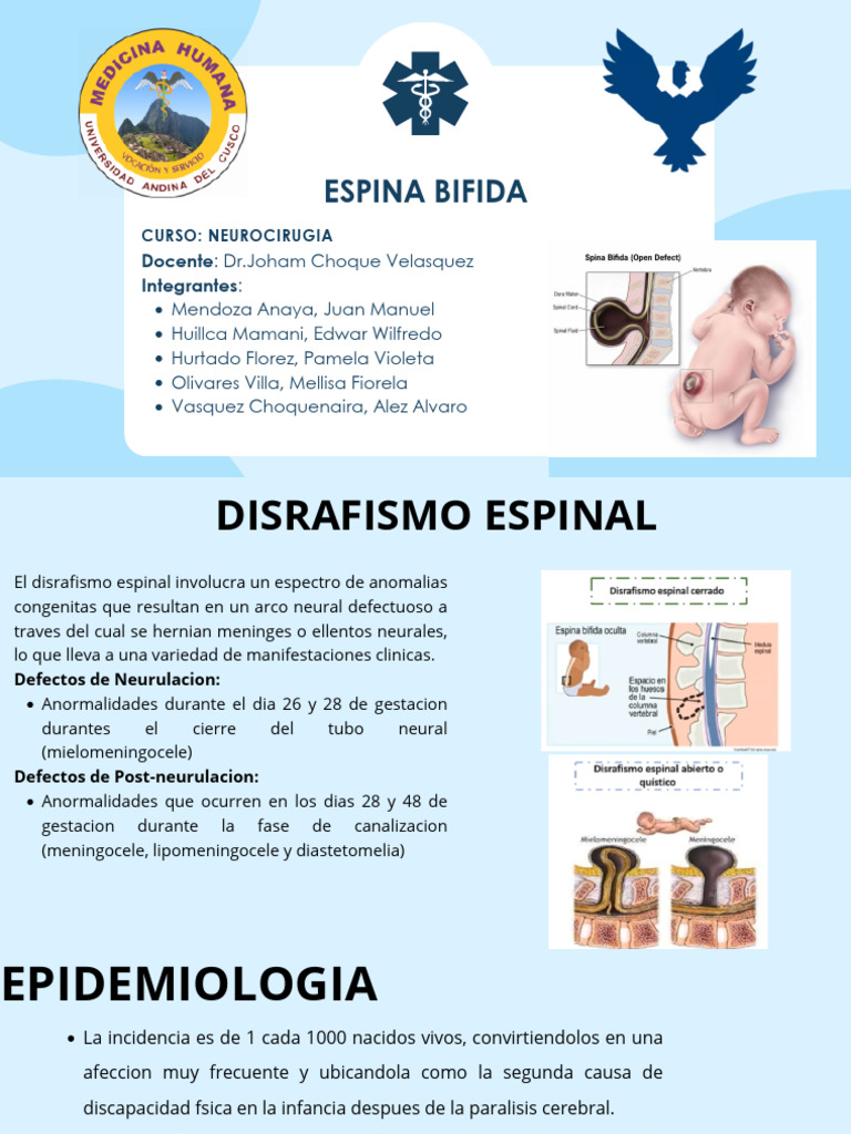 Espina Bifida - (Tema Pediatrico) | PDF | Enfermedades y trastornos humanos | Desórdenes ...