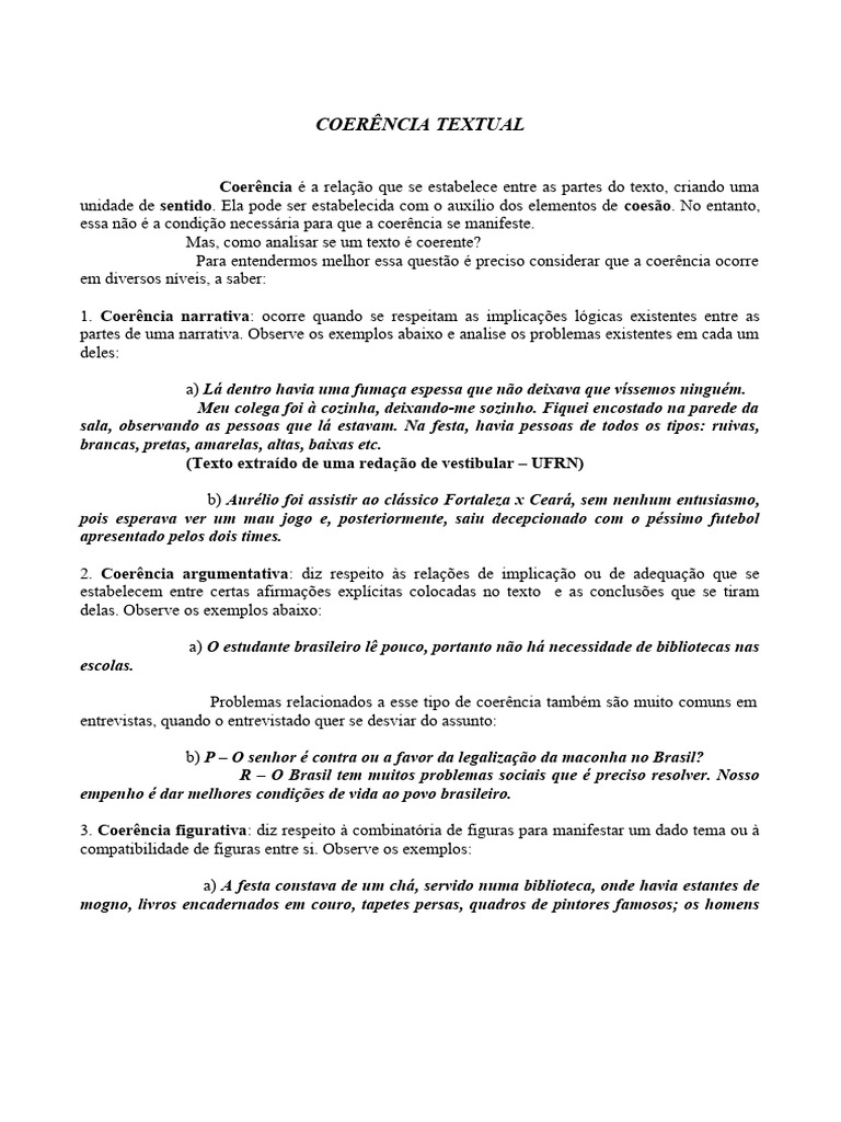 Coerência Textual | Download grátis PDF | Narrativa