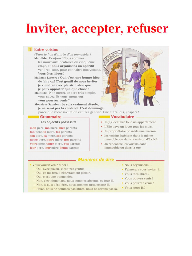 Inviter, Accepter Et Refuser | PDF