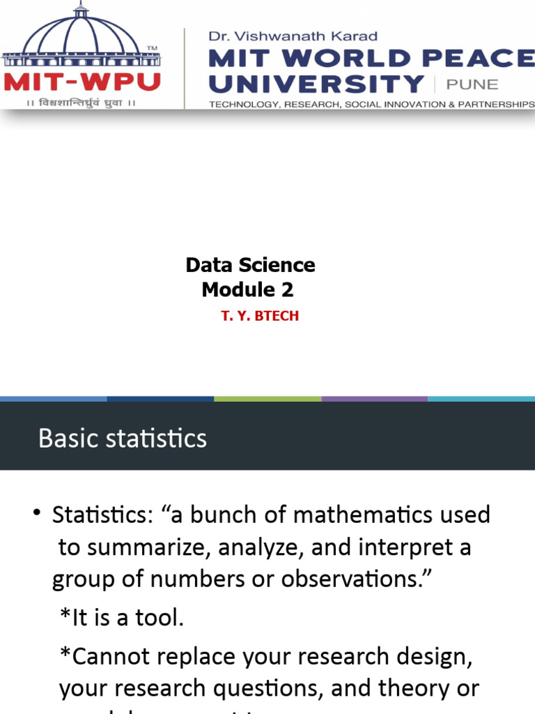 UNIT II - Statistics For Data Science - New | PDF | Standard Deviation | Quartile