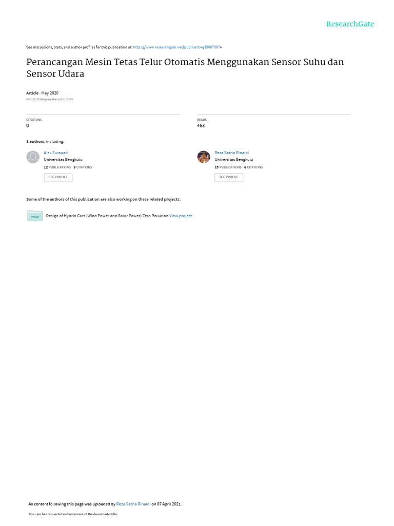 2020mei Amplifier Artikel PerancanganMesinTetasTelur Reza | PDF | Listrik | Komputasi