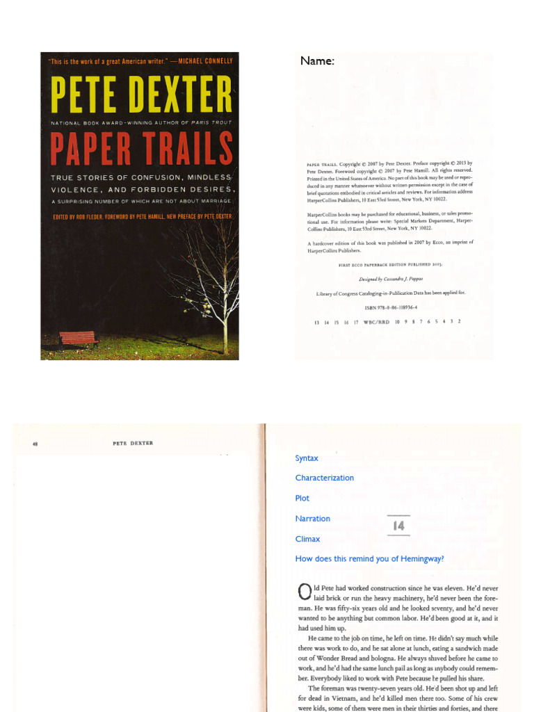 Old Pete - Pete Dexter - Paper Trails | PDF | Poetry | General Fiction