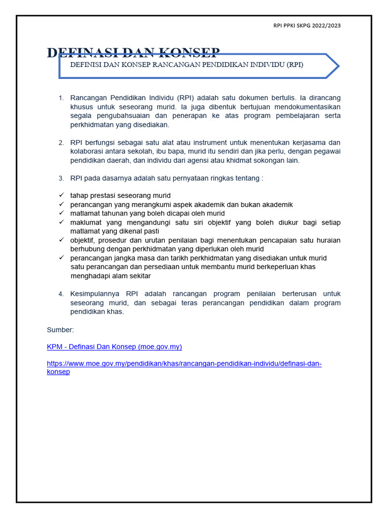 Definisi Dan Konsep Rpi | PDF