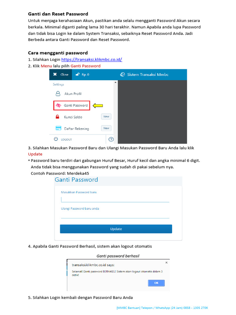 Ganti Dan Reset Password | PDF