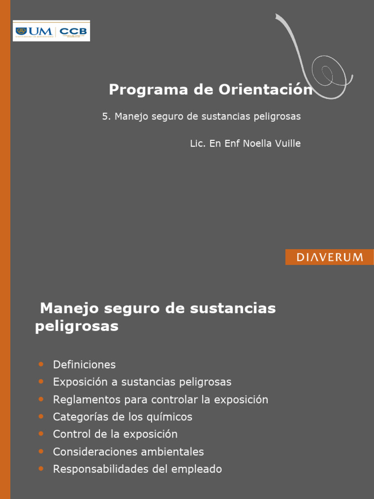Manejo Seguro de Sustancias Peligrosas | PDF | Contaminación | Mercancías peligrosas