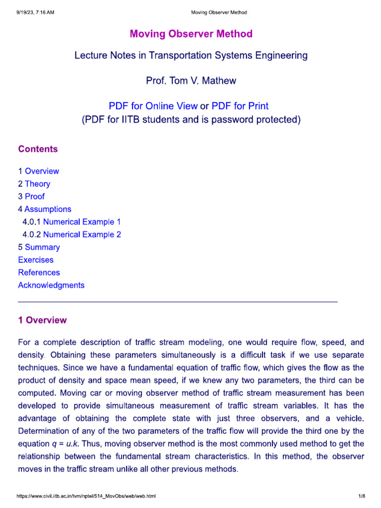 M Tech DR Bivina - Moving Observer Method | PDF