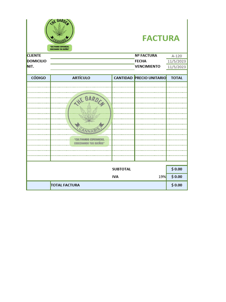 Formato de Factura en Excel | PDF | Contabilidad | Pagos