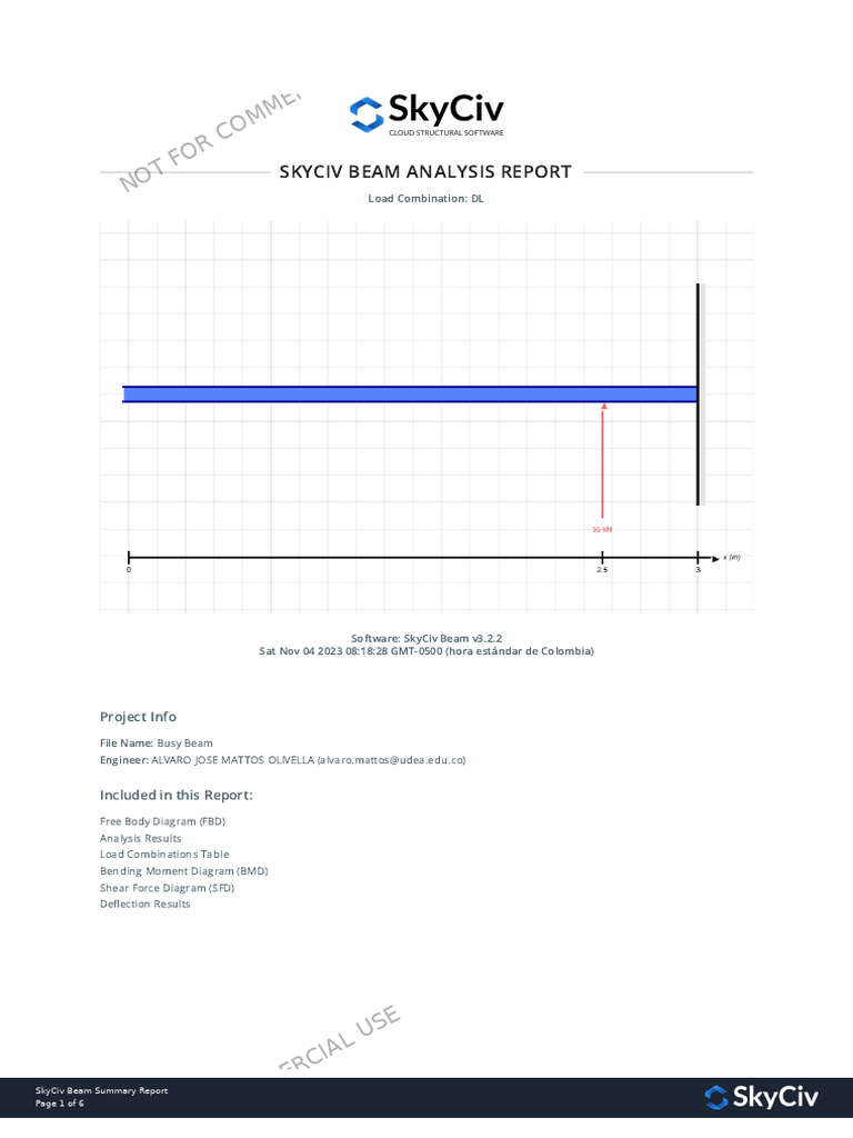 SkyCiv Beam Summary Report - a3xX8HloHyjwNSQGHsNt6I5954XQ74fN | PDF ...
