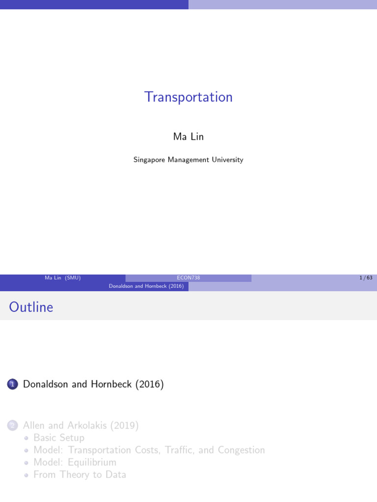 Lec 09 Transportation | PDF | General Equilibrium Theory | Traffic Congestion