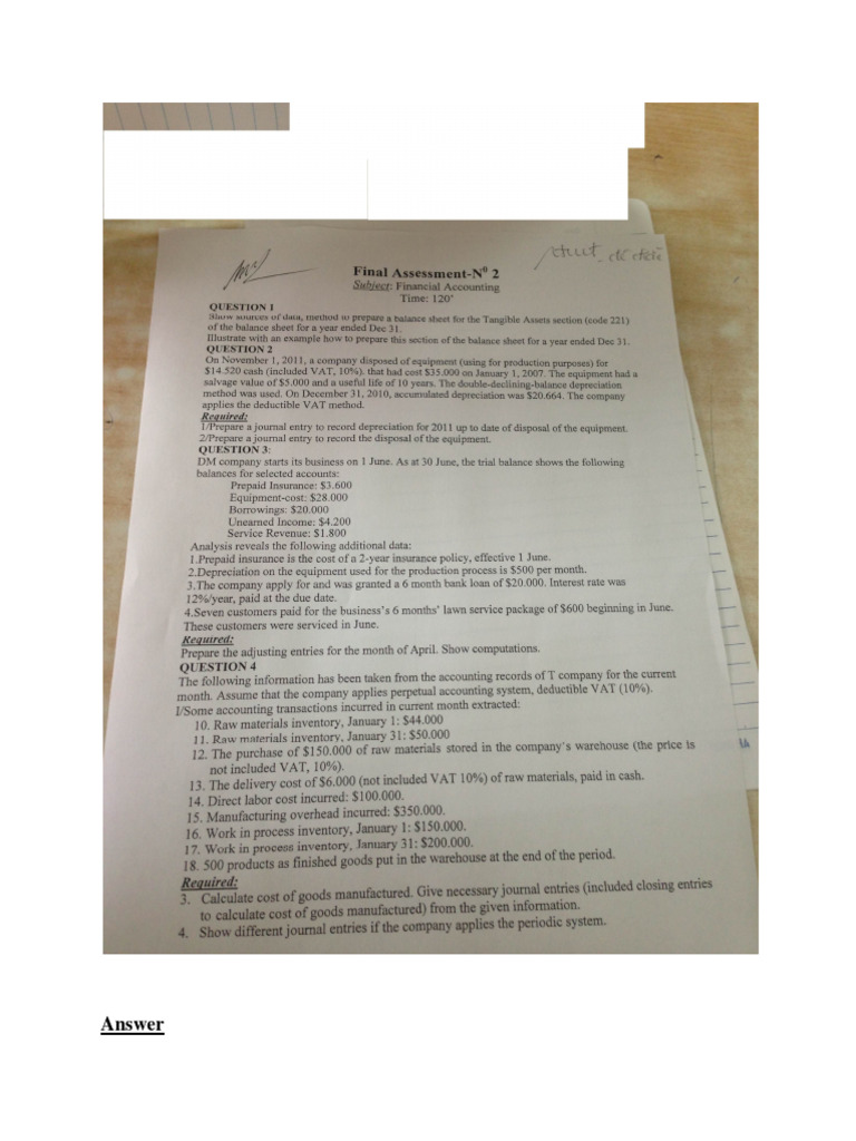 Balance Sheet & Depreciation Guide | PDF | Depreciation | Debits And ...