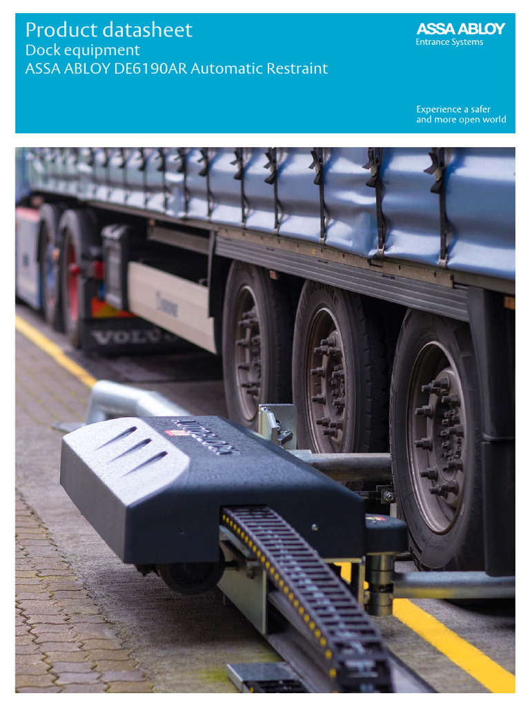 Assa Abloy DE6190AR Automatic Restraint | PDF | Truck | Elevator