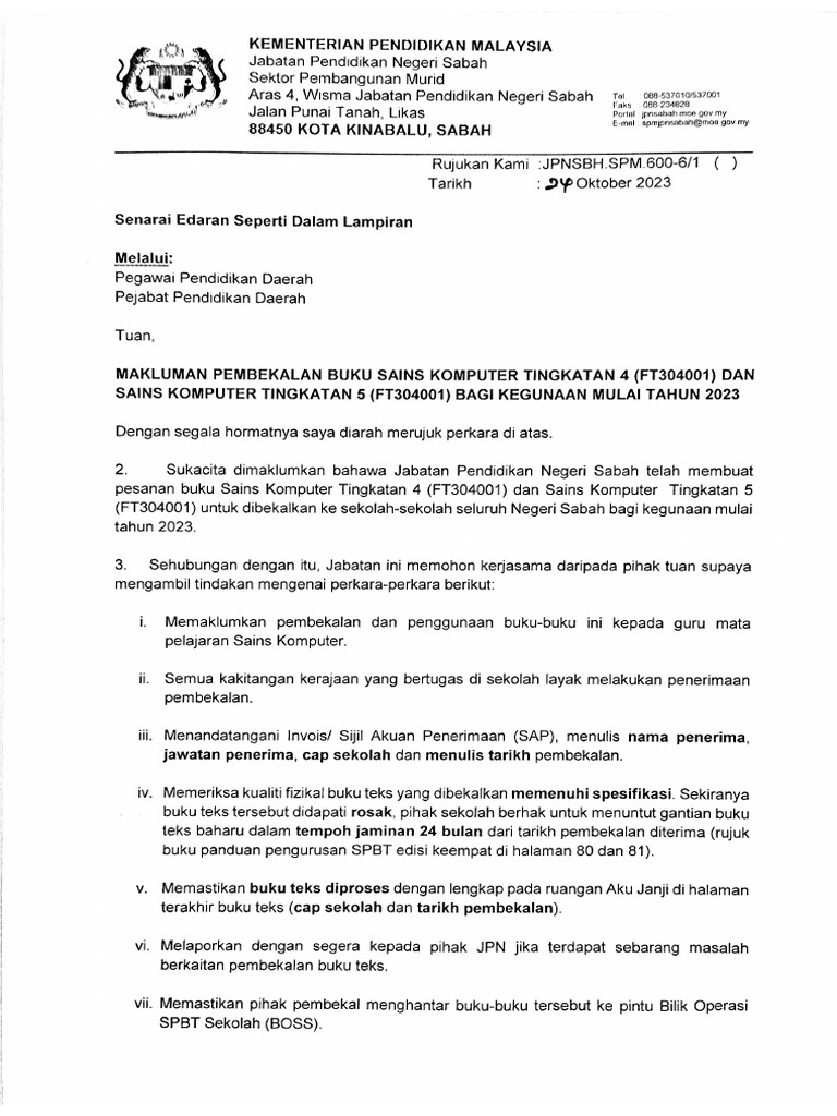 Makluman Pmbekalan | PDF