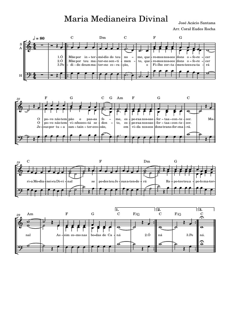 Partitura Coral por Eudes Rocha | PDF