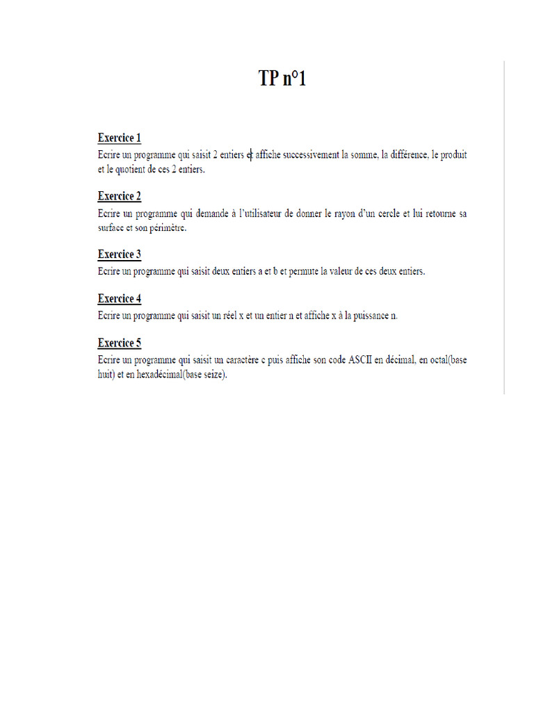 tp1 Programmation-C | PDF