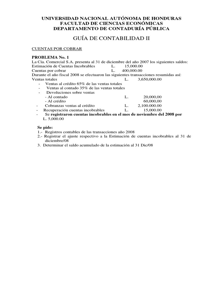 Ejercicio 1 y 2 de Cuentas Por Cobrar y Ejercicio 2 de Conciliacion | PDF | Bancos | Contabilidad