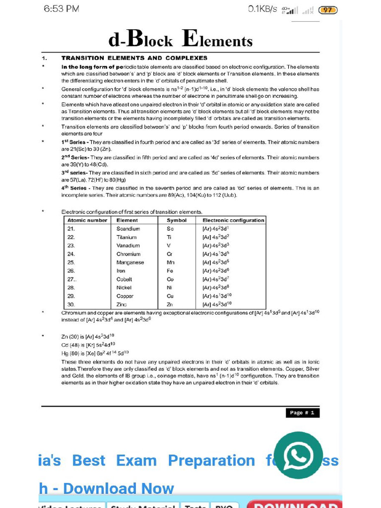 D and F Block Notes | PDF