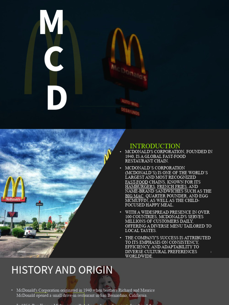 MCD | PDF | Mc Donald's | Menu