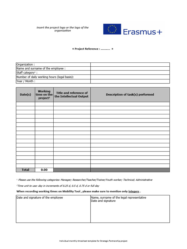 Timesheet Template Intellectual Outputs | PDF | Computing