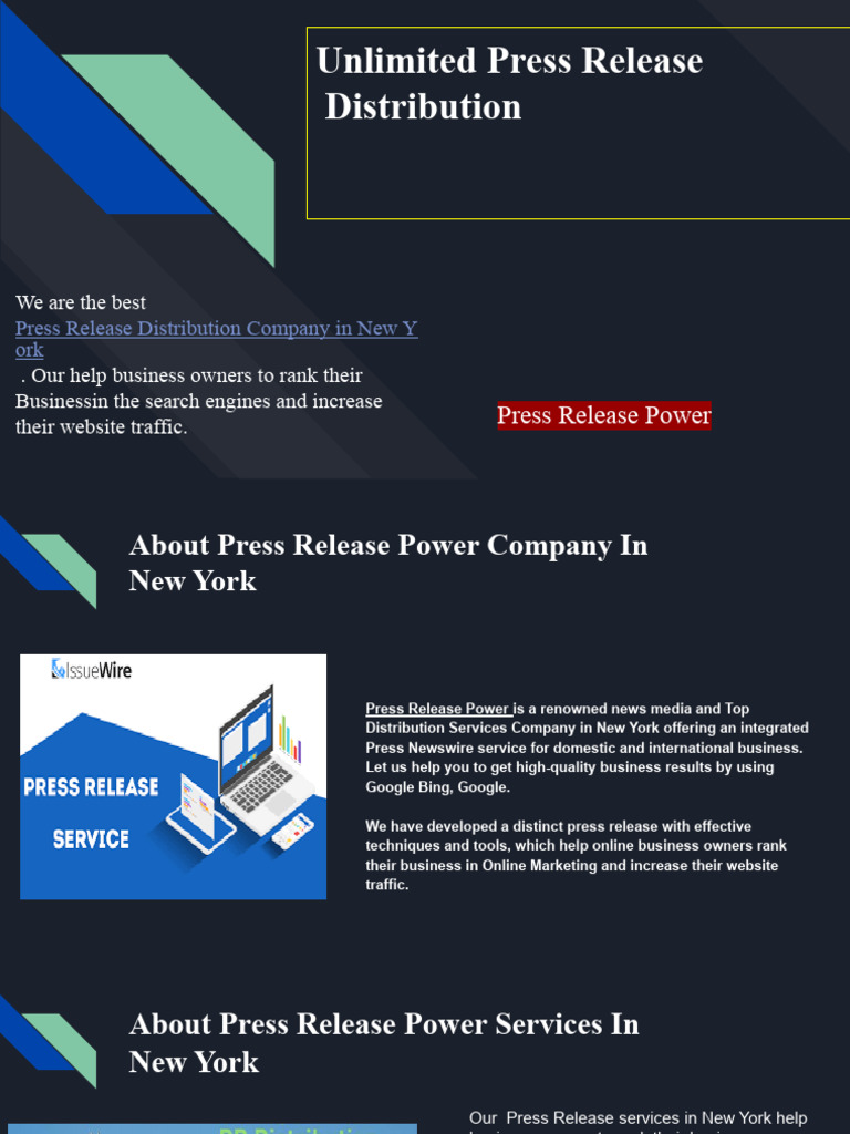 Unlimited Press Release Distribution | PDF | Press Release | News Media Unlimited Press Release Distribution | PDF | Press Release | News Media