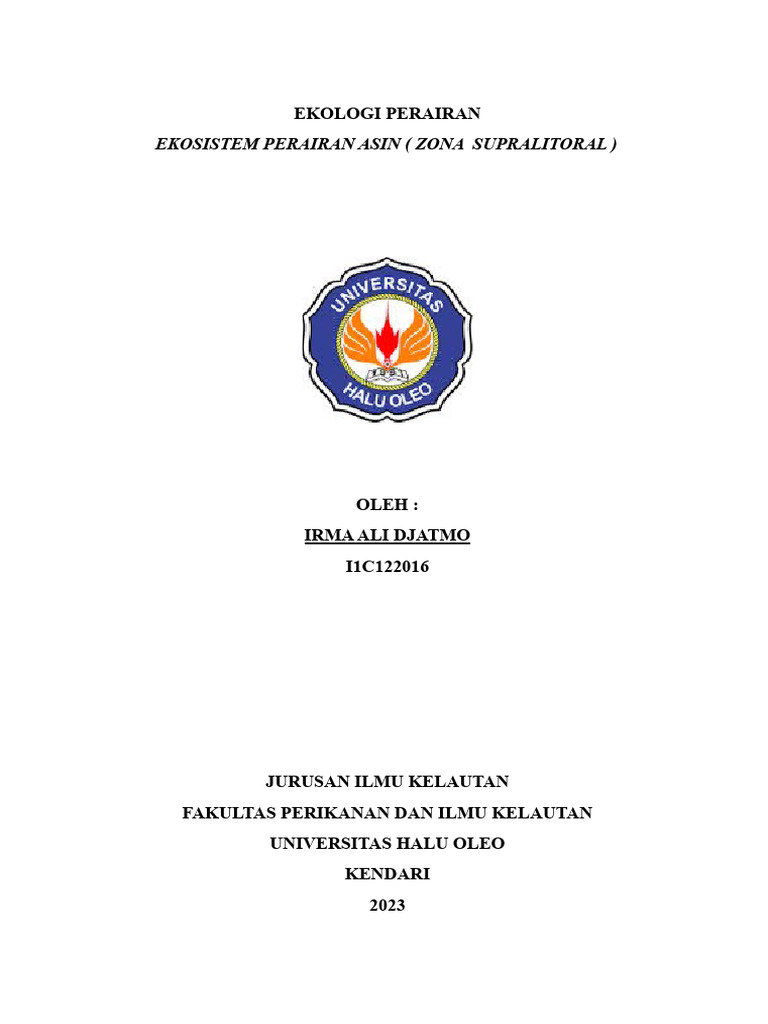 Ekosistem Zona Supralitoral | PDF | Griya & Taman | Sains & Matematika