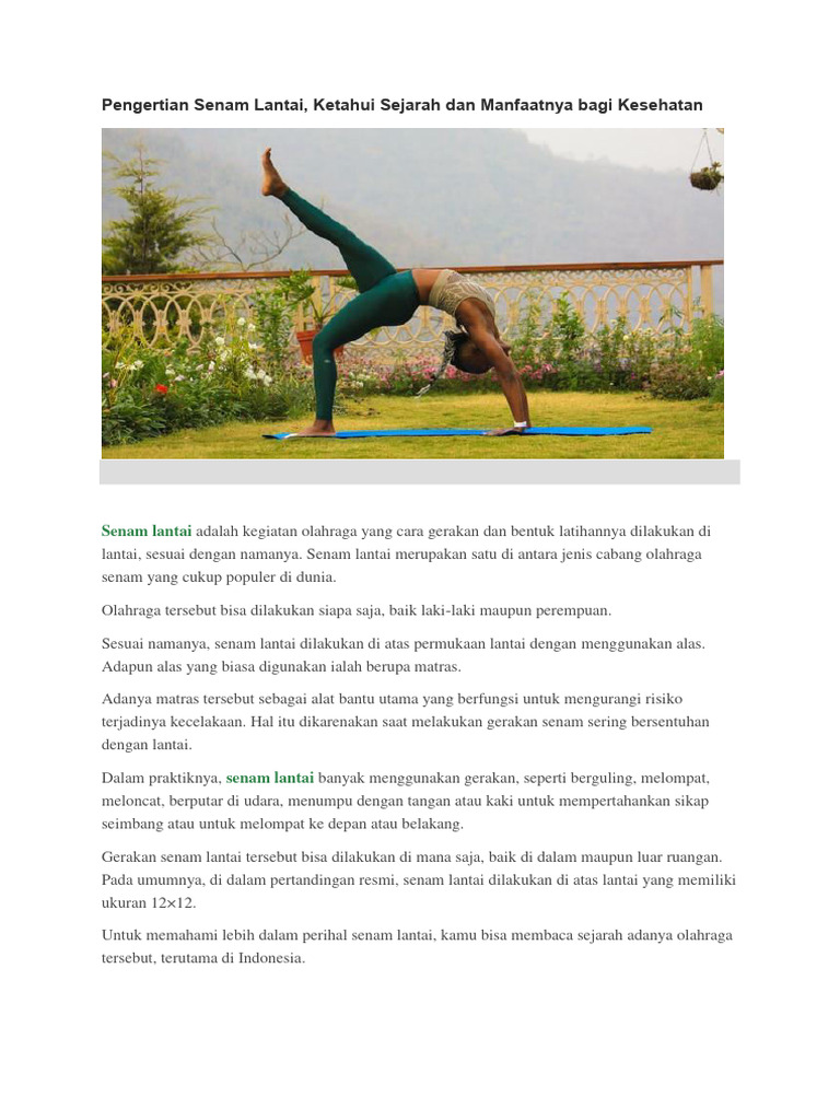 Pengertian Senam Lantai | PDF | Olahraga & Rekreasi
