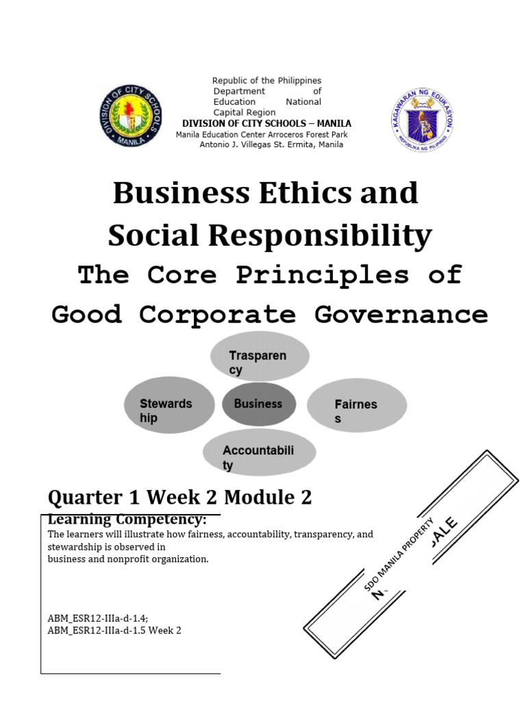 Abm Business Ethics Social Responsibility 12 q1 w2 Mod2pdf | PDF ...