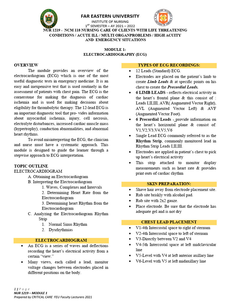 Ecg Skills Lab | PDF | Electrocardiography | Heart