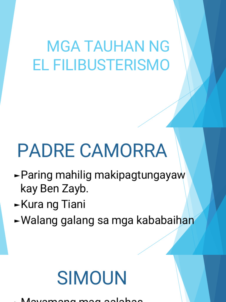 Mga Tauhan Sa El Filibusterismo | PDF