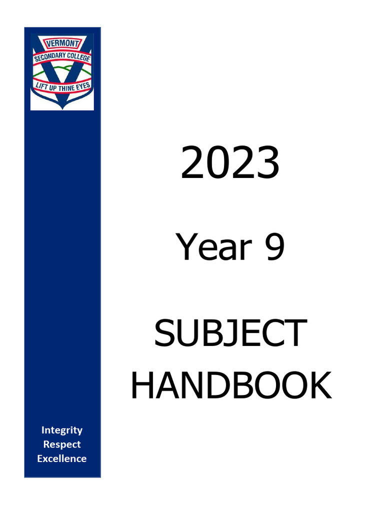 2023 Yr 9 Subject Handbook Final 1 | PDF | Curriculum | Mathematics